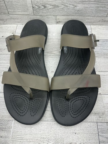 Crocs Sandals Womens 9 Tulum Translucent Toe Post Slip On Flip Flop ...