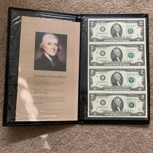 World Reserve Monetary Exchange $2 Dollar Bill Uncut Sheet 2003 | eBay