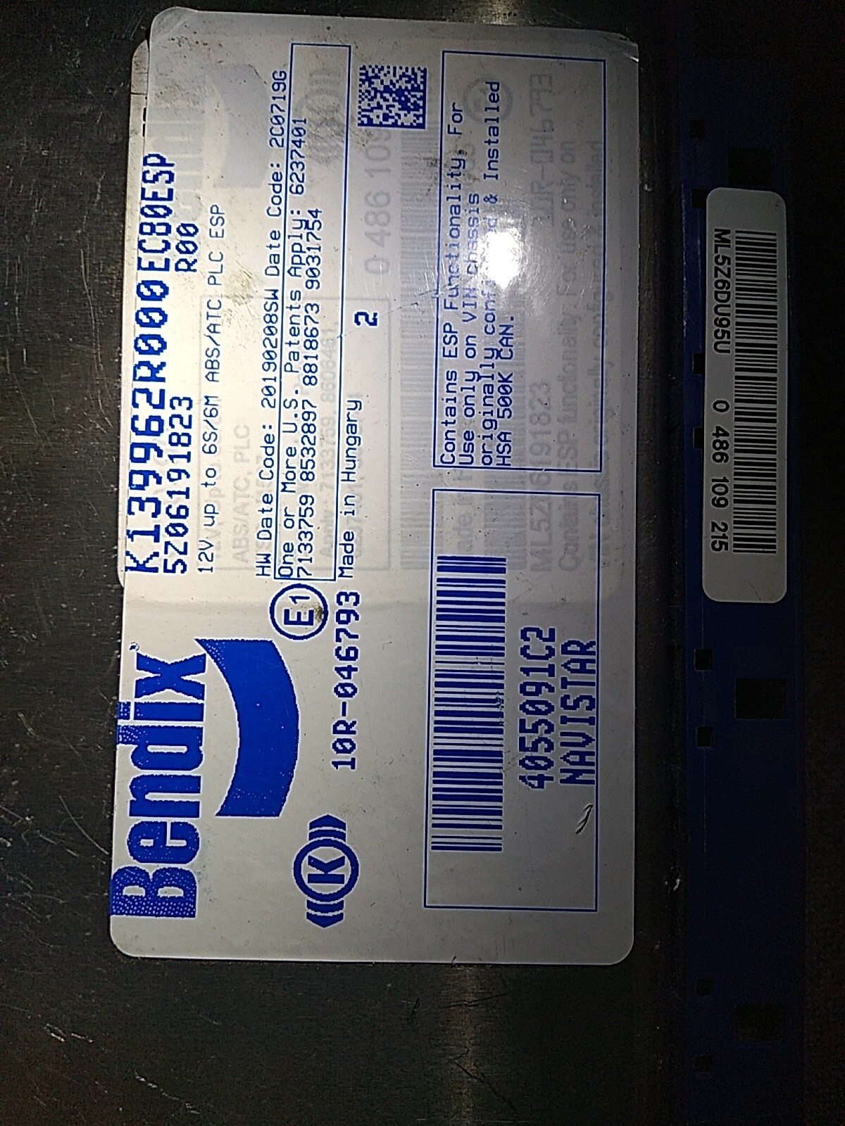 Bendix+K139962R000EC80ESP+ABS+Module+brake+4055091C2+0+486+109+215 for ...