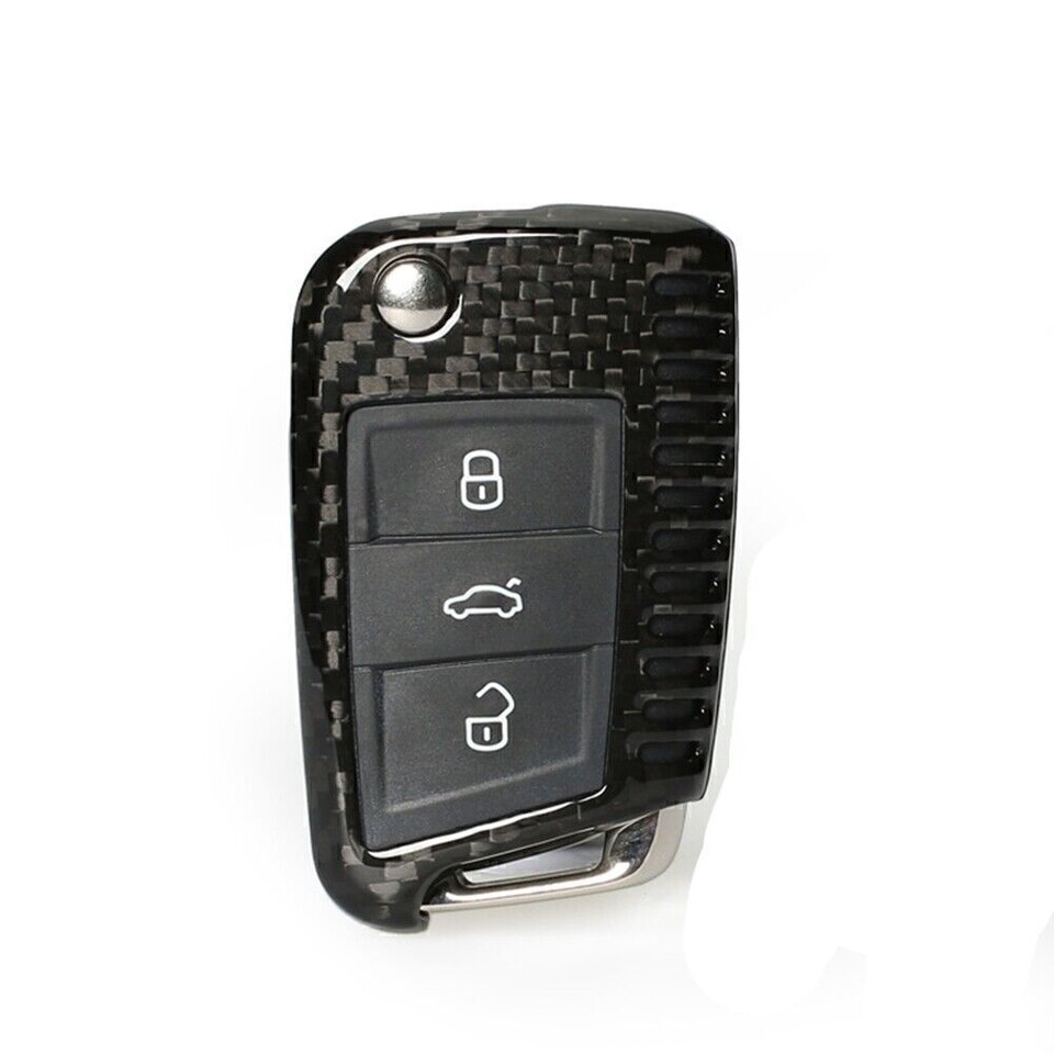 For 2015+ VW MK7 Golf GTI Jetta Remote Key Shell Cover Trim Case Carbon ...