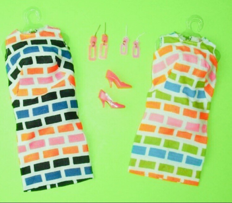 BARBIE Vintage #1686 PRINT A PLENTY MOD TNT Doll OUTFIT 1967 RARE ...