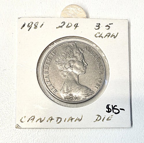 1981 Australian 20 Cent Coin - "3.5 Claw" - Canadian Die Australia ...