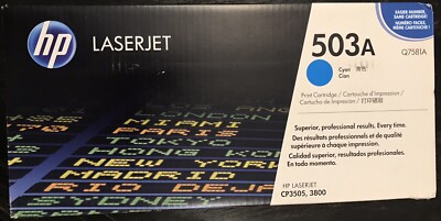 Genuine HP 503A (Q7581A) Cyan Laser Toner Cartridge New/OEM/Sealed/In ...