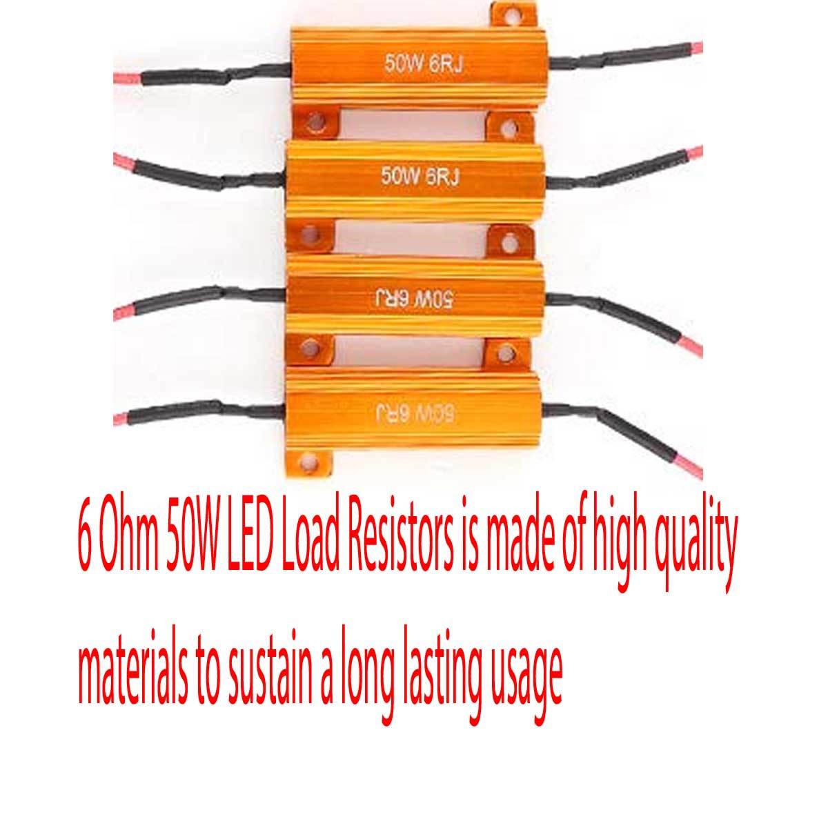 4pcs Load Resistor 50W 6RJ 6ohm LED Decoder FIX Hyper Flash Turn Signal ...