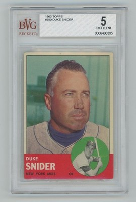 Duke Snider 1963 Topps BVG 5 #550 New York Mets | eBay