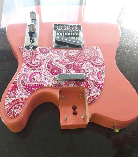 NEW LOADED Tele BODY Telecaster PINK W/ PAISLEY PICKGUARD. NICE!! FAST ...