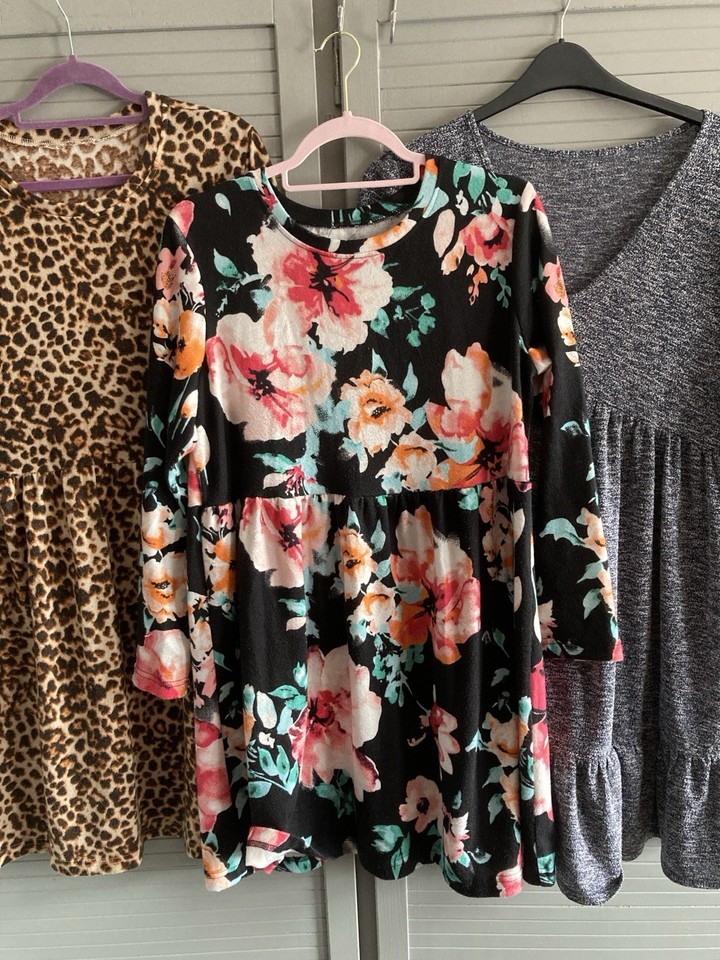 LADIES SIZE 16-18 DRESS BUNDLE LONG SLEEVE KNEE LENGTH SOFT COMFORT ...