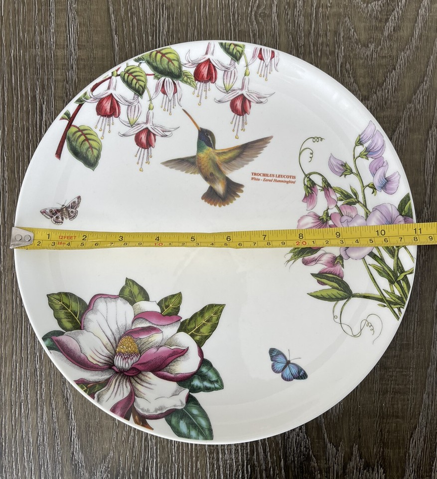 Rare Portmeirion Botanic Hummingbird 11" Dinner Serving Plate Very Good ...