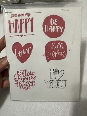 Close To My Heart CTMH Six Single Cling Stamps - Love, Happy, Hello | eBay