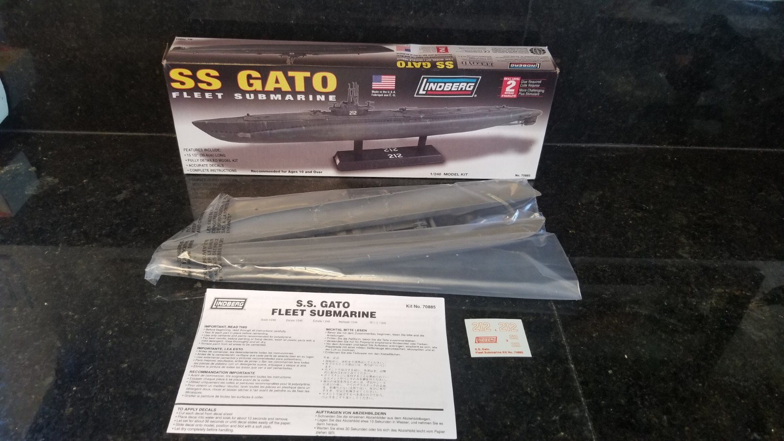 LINDBERG SS GATO SUBMARINE SCALE MODEL KIT | eBay