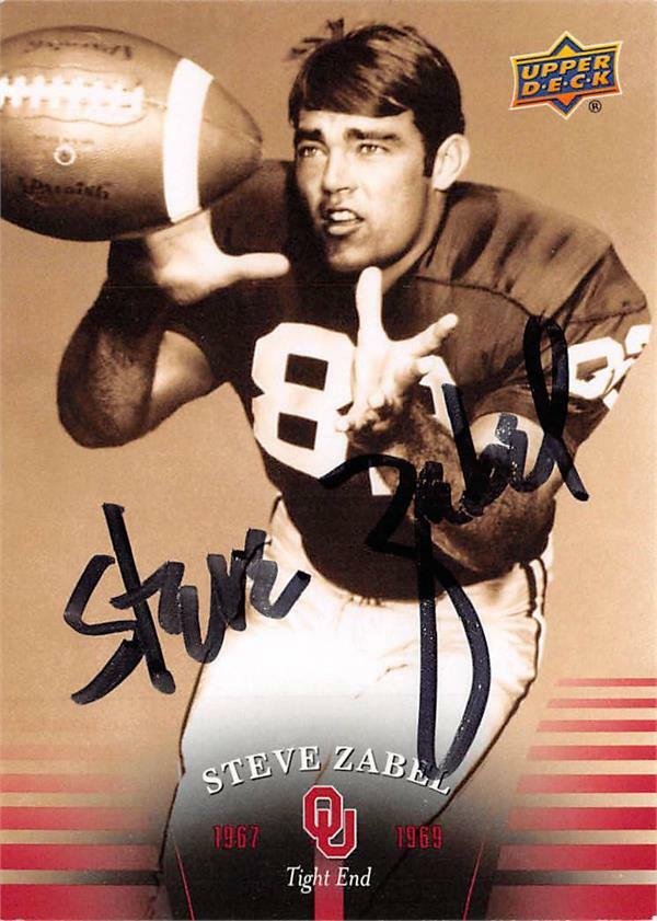 Steve Zabel autographed Football Card (Oklahoma Sooners, SC) 2011 Upper ...