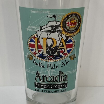 Arcadia Brewing CO Battle Creek MI Indian Pale Ale IPA Pint Beer Glass Ship | eBay