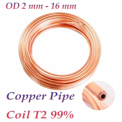 2mm/3mm/4mm/5mm/6mm/8mm/10mm to 16mm Copper Tube Pipe Coil Soft /Water ...