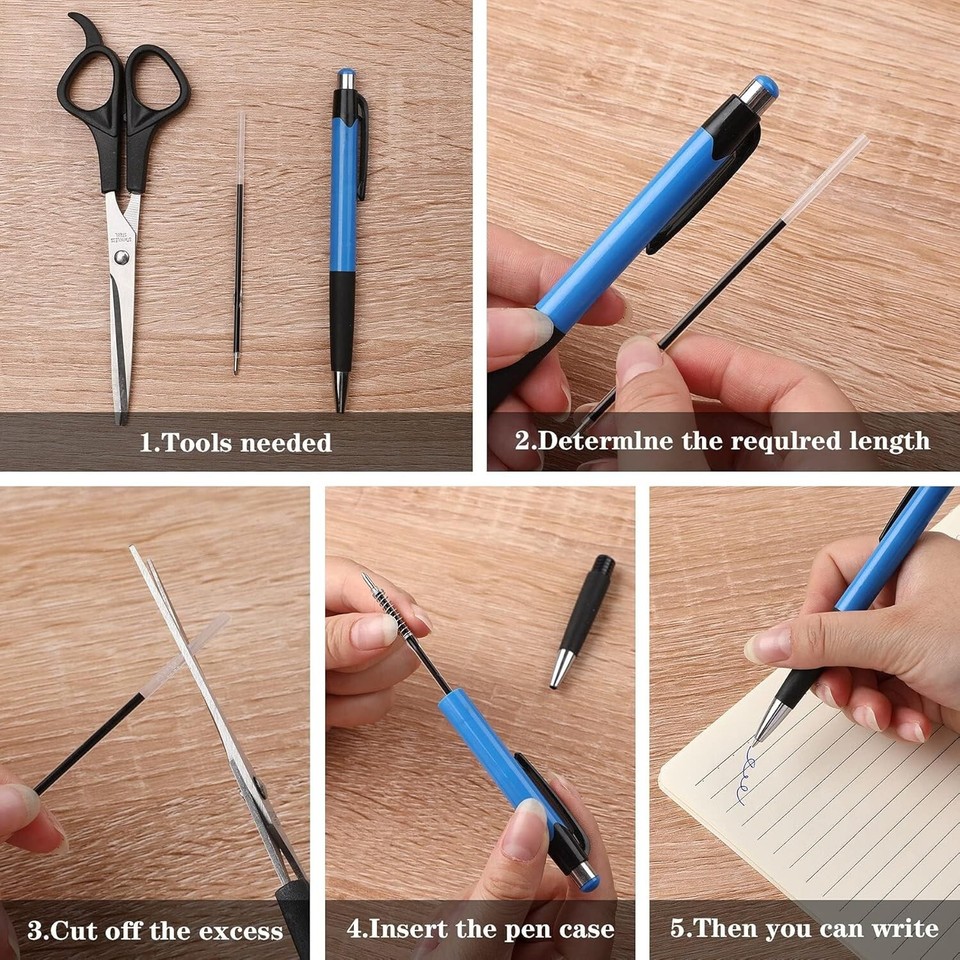 100 Pieces Ink Pen Refills Replaceable Ballpoint Pen Black Ink Refills ...