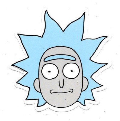 Rick and Morty TV Series Tiny Rick Face Peel Off Image Sticker Decal ...