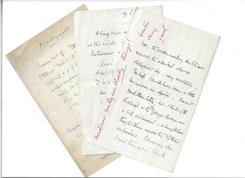 WWII CHURCHILL & LLOYD GEORGE 3 MS LETTERS/NOTES BY A FRIEND ? FRANCES ...