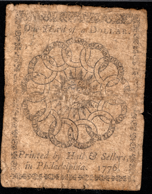 Continental Currency Fr#CC-20 February 17, 1776 $1/3 PMG 12 *Fugio Note ...