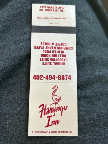 Vintage Matchbook Cover Flamingo Inn South Sioux City, Nebraska MB97 | eBay