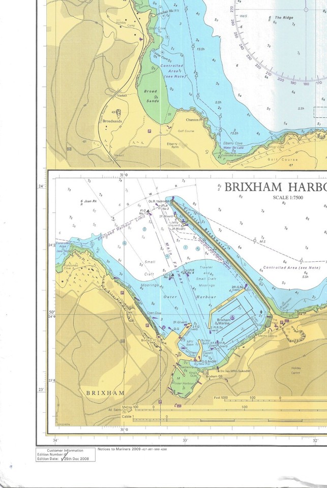 26 England South Coast Harbours On Devon Chart Map Marine Admiralty ...