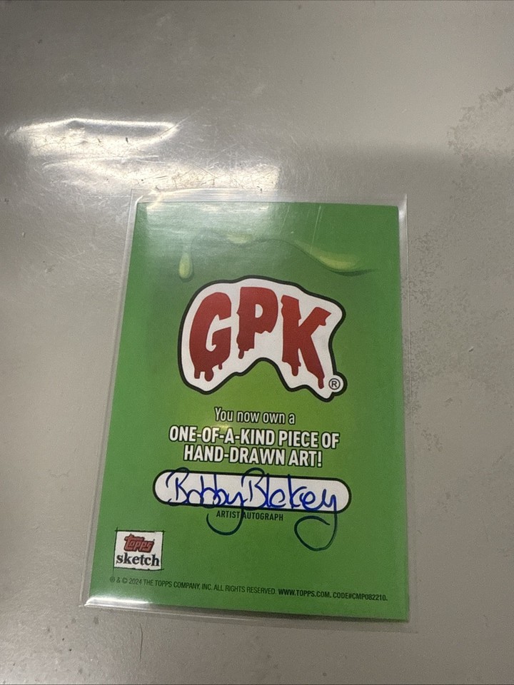 2024 Topps Chrome 7 Sketch Card 1/1 Garbage Pail Kids Bobby Blakey Al ...