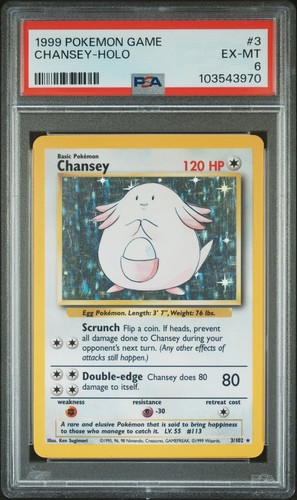 1999 POKEMON BASE SET UNLIMITED #3 CHANSEY-HOLO PSA 6 | eBay