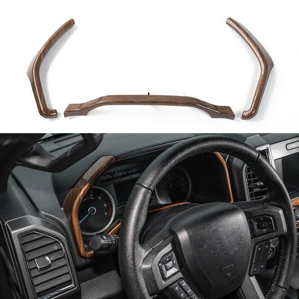 Wood Grain Full Set Interior Decoration Cover Trim Kit For Ford F-150 ...