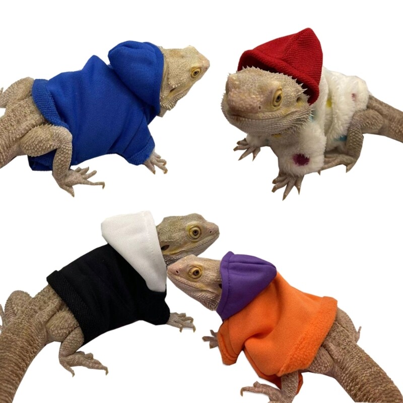 Lizards Clothes for Bearded Dragon Hand-made Hoodies Skin Protection ...