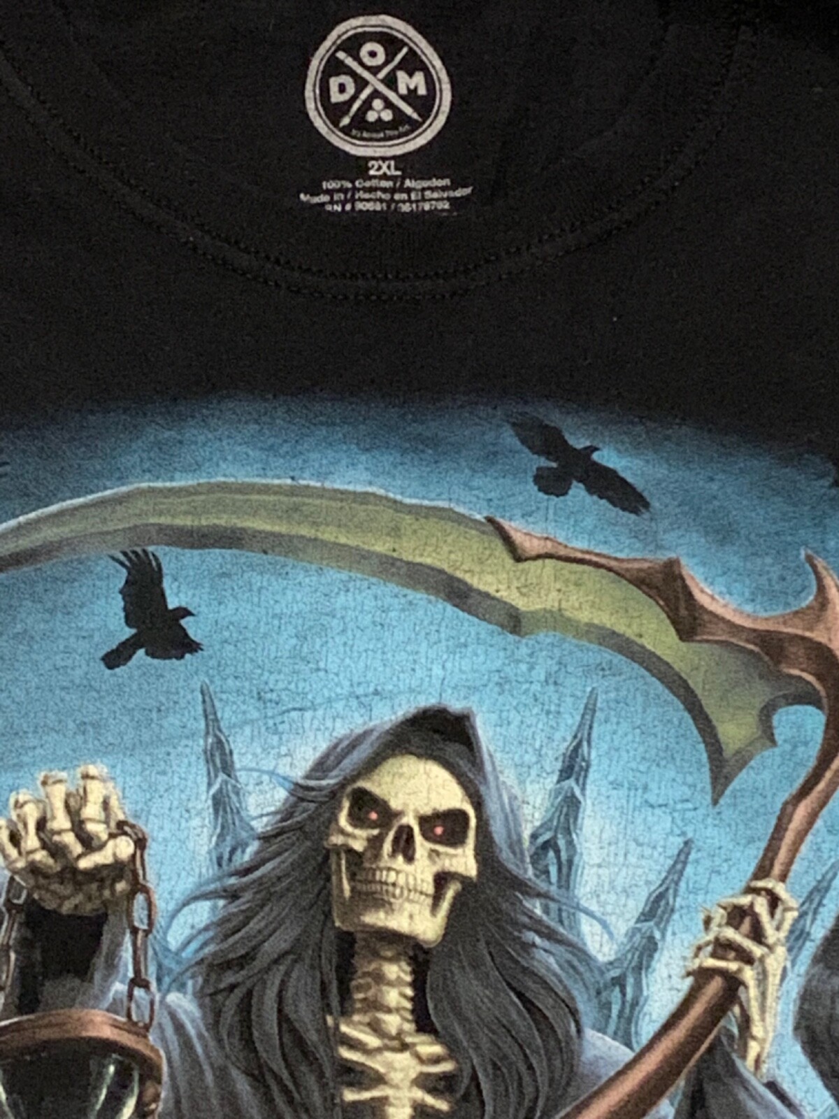 Dom Grim Reaper On Skull Throne Mens Black 2xl T Shi… Gem