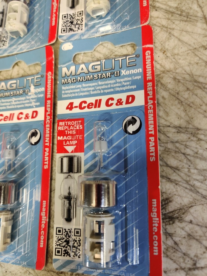 New! Lot Of (4) XENON Replacement Bulb for 4-Cell C & D Lights Mag-num ...