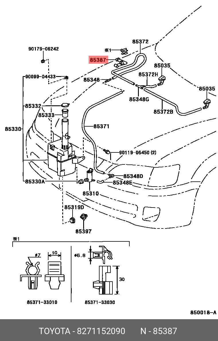 Genuine OE clamp, washer, no.3, 8271152090 for TOYOTA 82711-52090 | eBay