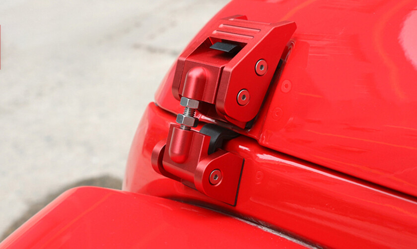For Jeep Wrangler JK 07-2017 Red Alloy Car Engine Hood Buckle Cover ...