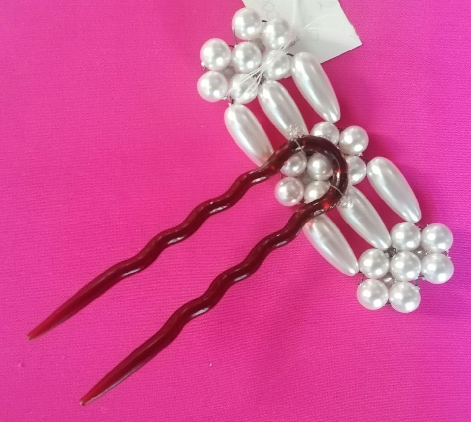 Clasp Wedding Fork Mini Pearls Rhinestone Vintage Made IN Italy Artisan ...