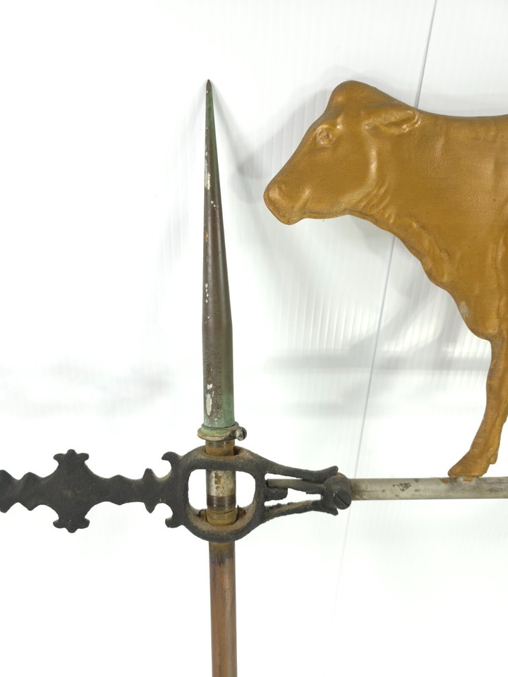 Antique Lightning Rod Weathervane in COW Form (repainted) | eBay