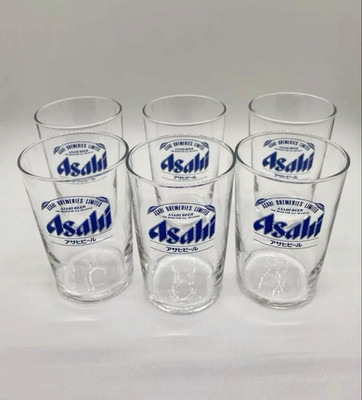 Asahi Beer Beer Glasses Set of 6 Japan no Box | eBay