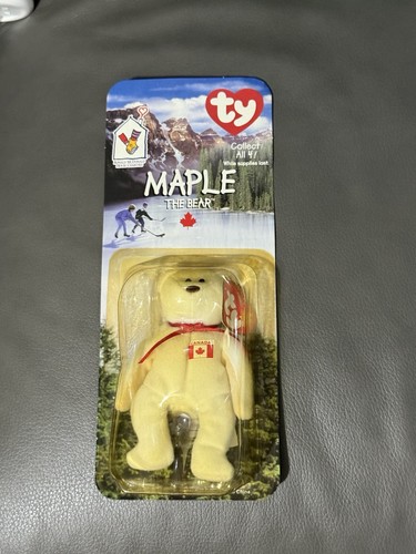 Ty MAPLE CANADA EXCLUSIVE Beanie Baby Bear - 1996- Brown Nose Beanie ...