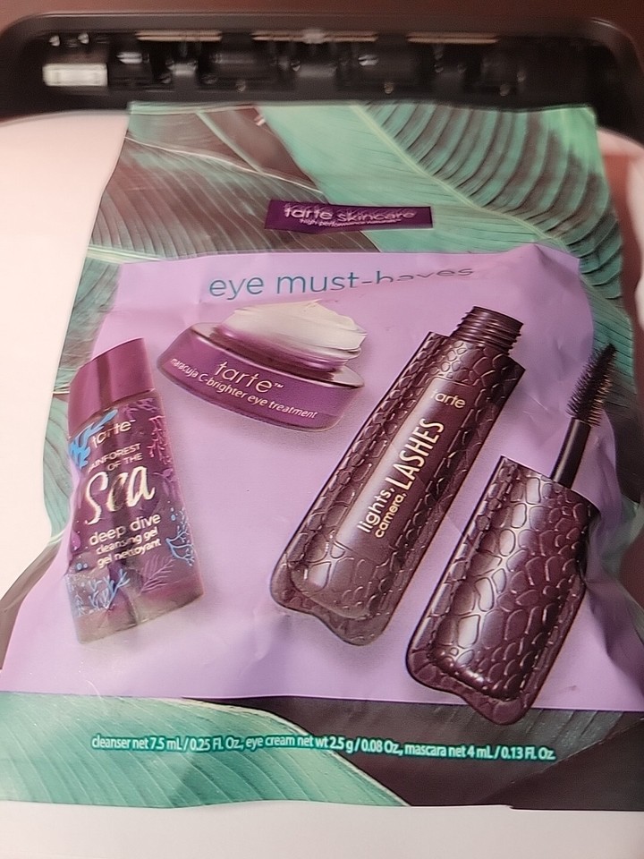 TARTE Eye Must-Haves Mascara, Cleanser, Eye Cream Trio Set Travel Size ...