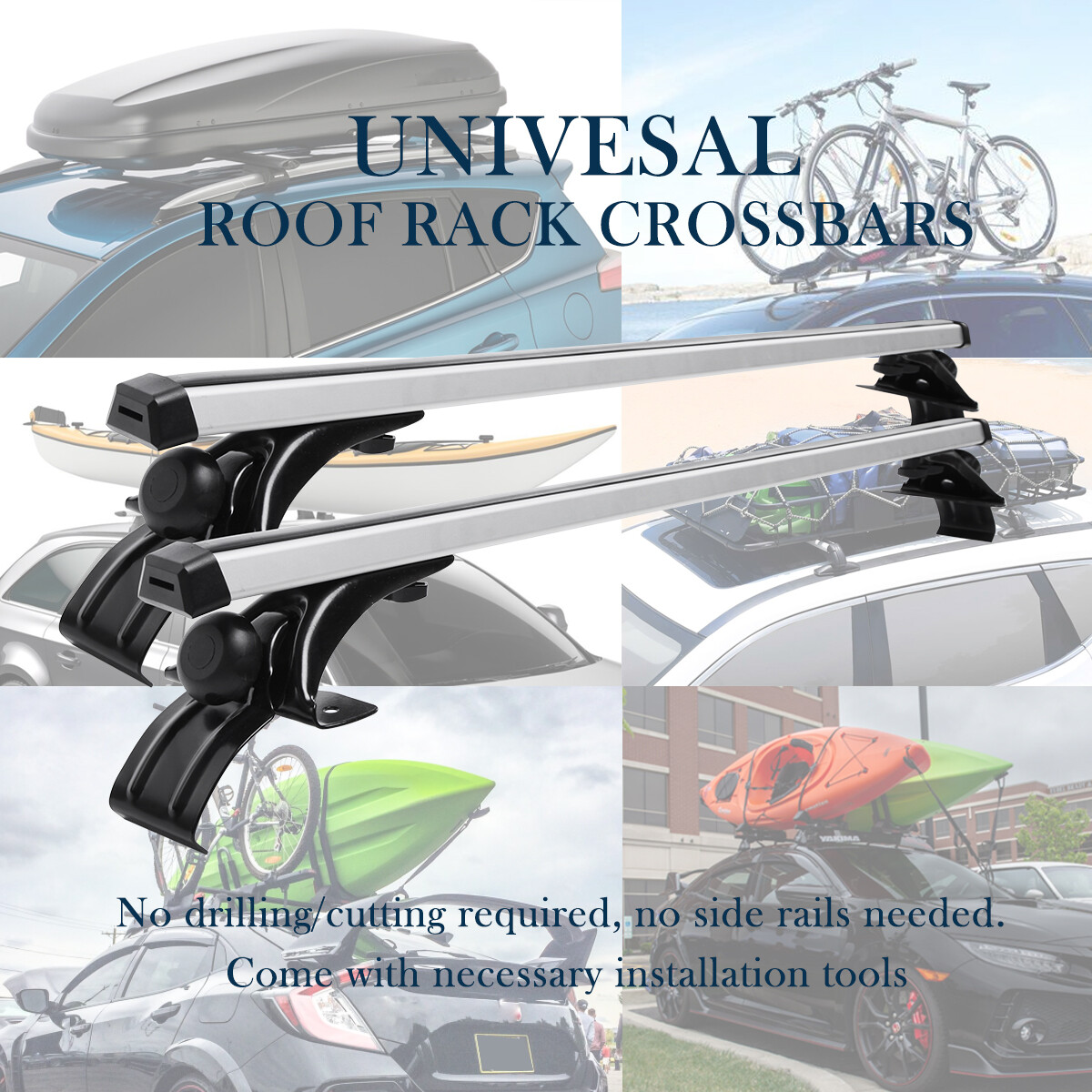 For Mazda 3 2004-2021 48" Roof Rack Top Cross Bars Kayak Cargo Luggage ...