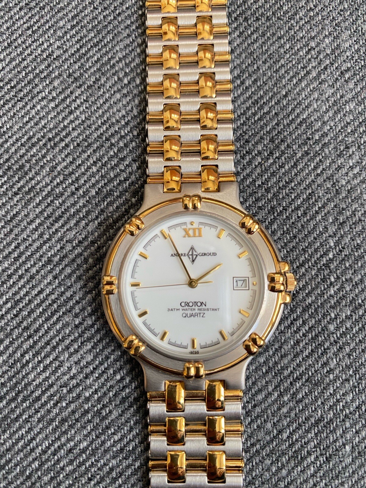 VINTAGE CROTON QUARTZ 3ATM Steal Gold Plated WATCH *needs battery | eBay