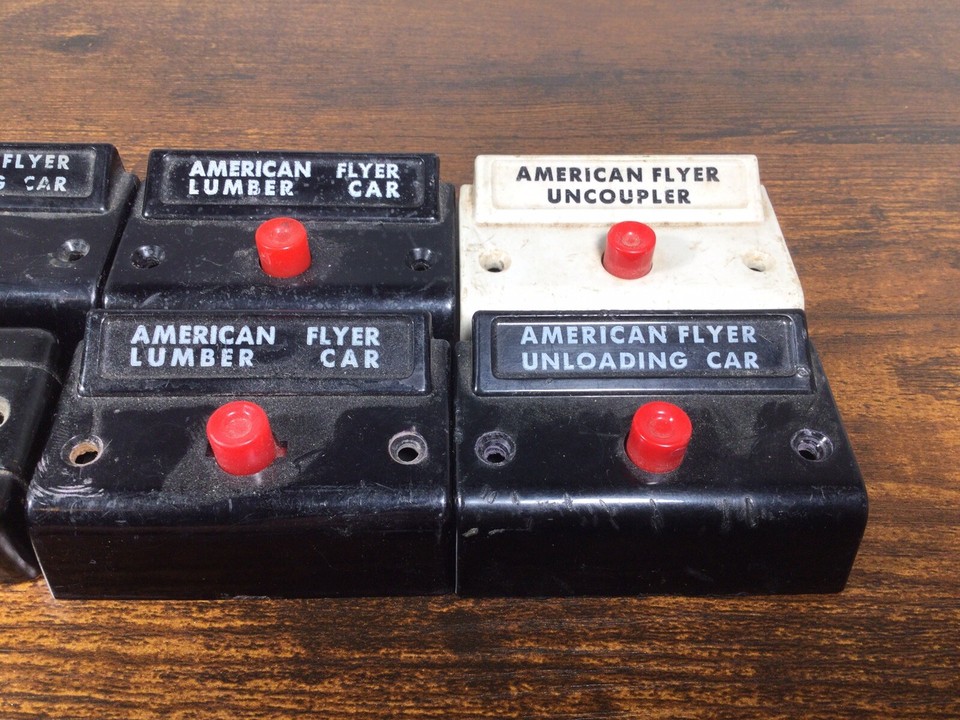(6) AMERICAN FLYER CONTROL BUTTONS Lumber Car Uncoupler Unloading Car ...