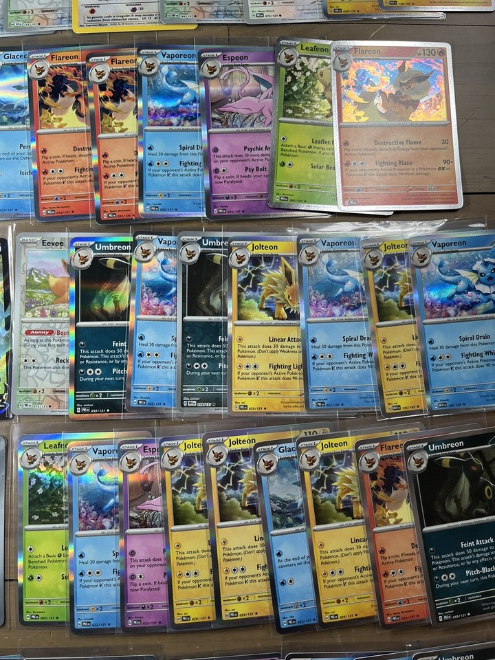Eevolution Lot 115 Pokemon Cards Prismatic Evolutions Foil Holo Eevee ...