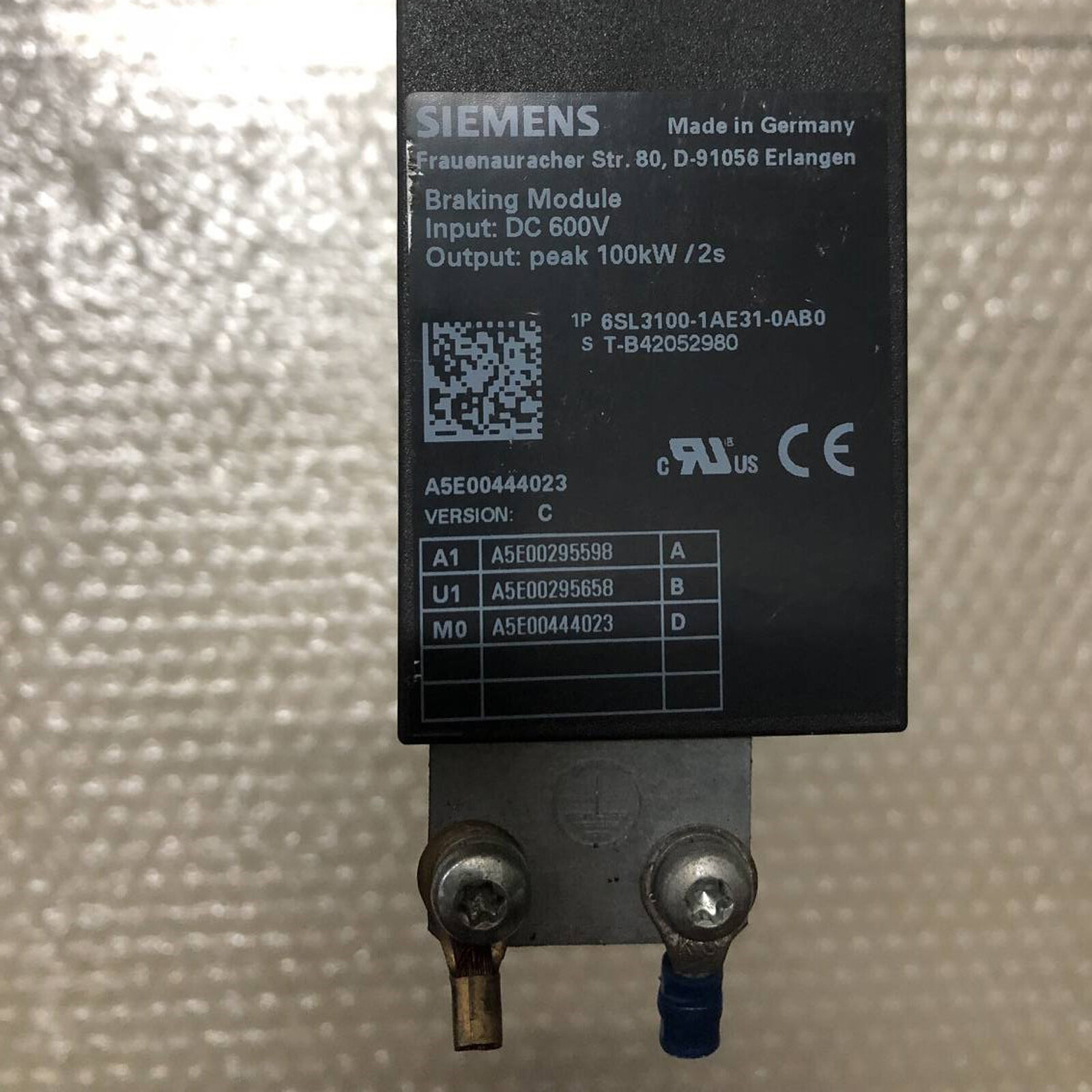 1PCS USED Siemens S120 power module 6SL3100-1AE31-0AB0 Tested In Good# ...