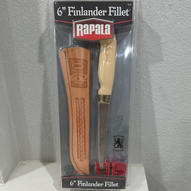 Rapala 6 Inch Finlander Fillet Knife With Leather Sheath and Sharpener ...