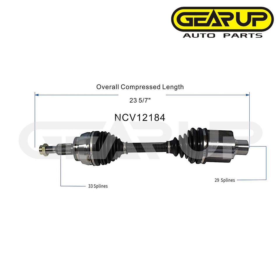 Front Right CV Axle & Intermediate Stub Shaft for Dodge Ram 1500 4WD ...