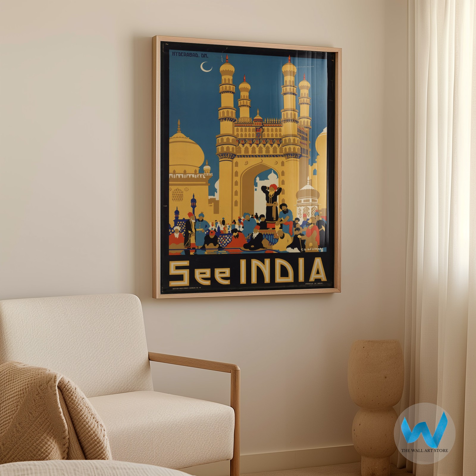 Vintage Travel Poster Wall Art - See India Hyderabad Premium Quality | eBay