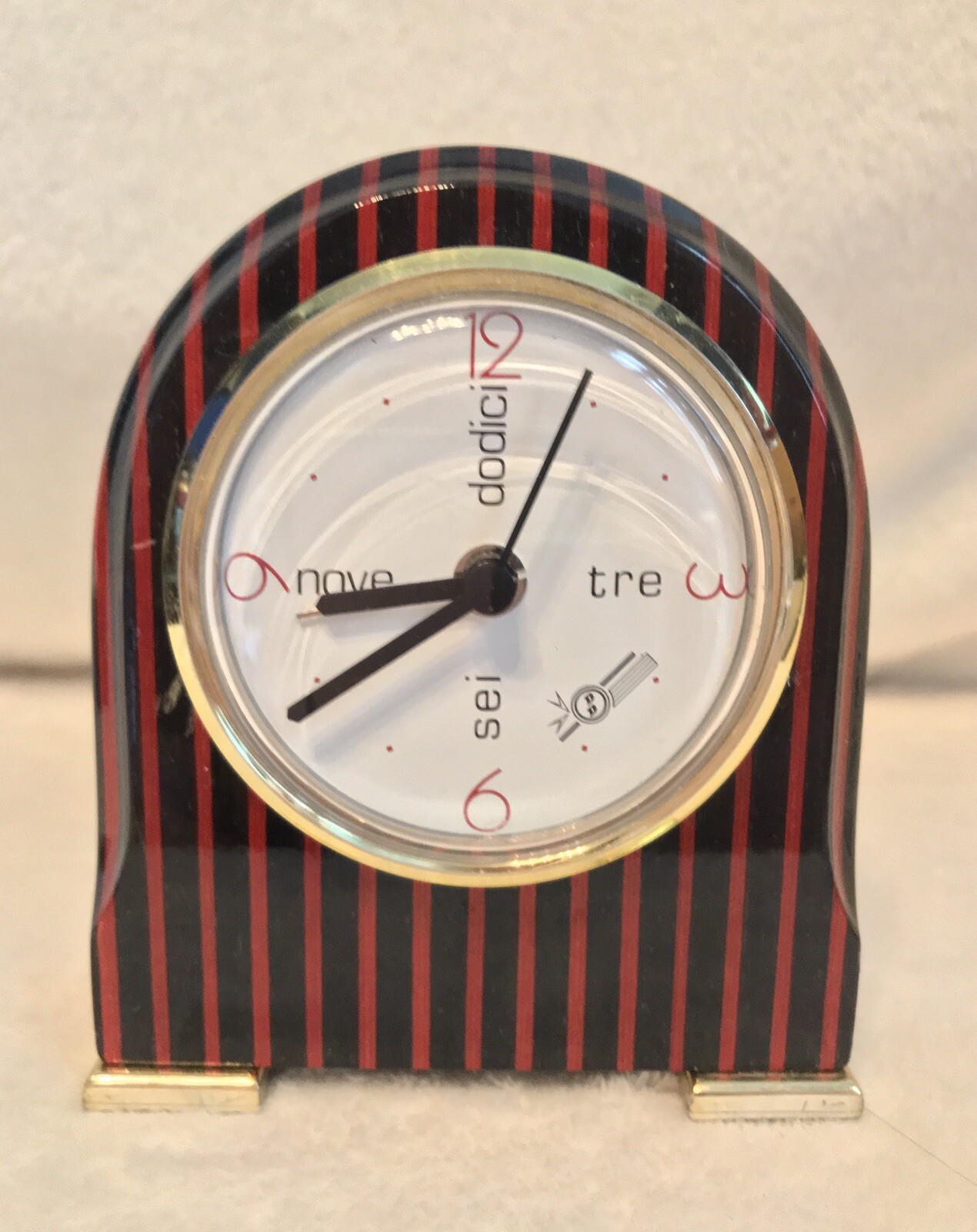 Vintage Hechinger West German Red & Black Dyed Wood Alarm Clock ...