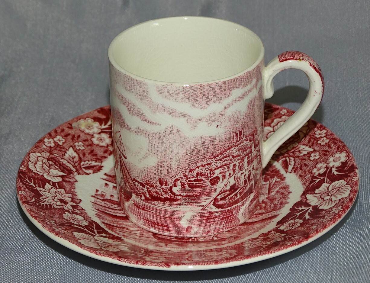 Palissy Pottery England Thames River Scenes Demitassse Cup & Saucer ...
