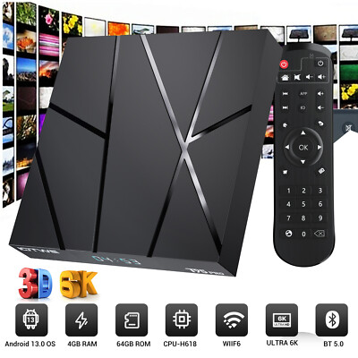 IOTWE T95 Plus 6K HD Android 13 Smart TV BOX 4GB+64GB Quad core Media ...