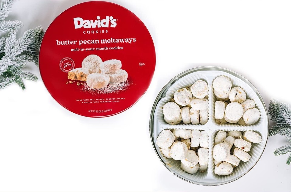 2 Packs David's Cookies Gourmet Butter Pecan Meltaway 32oz Each Packs ...