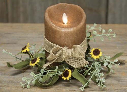 4" Bird's Eye Daisy Candle Ring Wreath Decor Accent | eBay