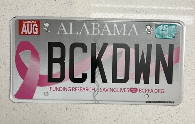 ALABAMA VANITY PERSONALIZED BREAST CANCER LICENSE PLATE DOUBLE ...